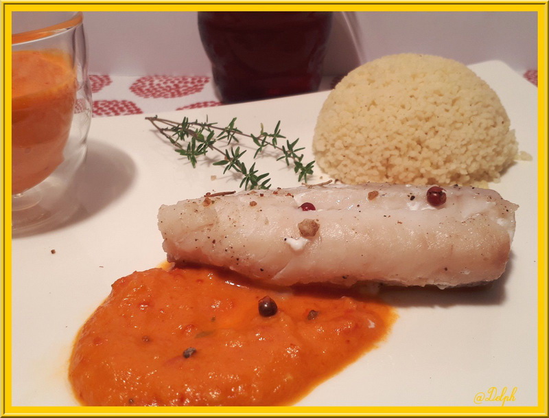 Dos de colin au coulis de poivron – Oh, la gourmande