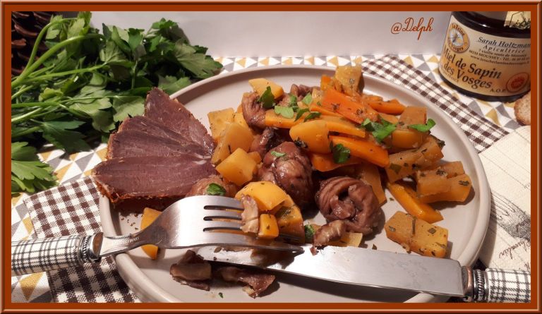 Poêlée de navets boule d’or, carotte et châtaignes – Oh, la gourmande
